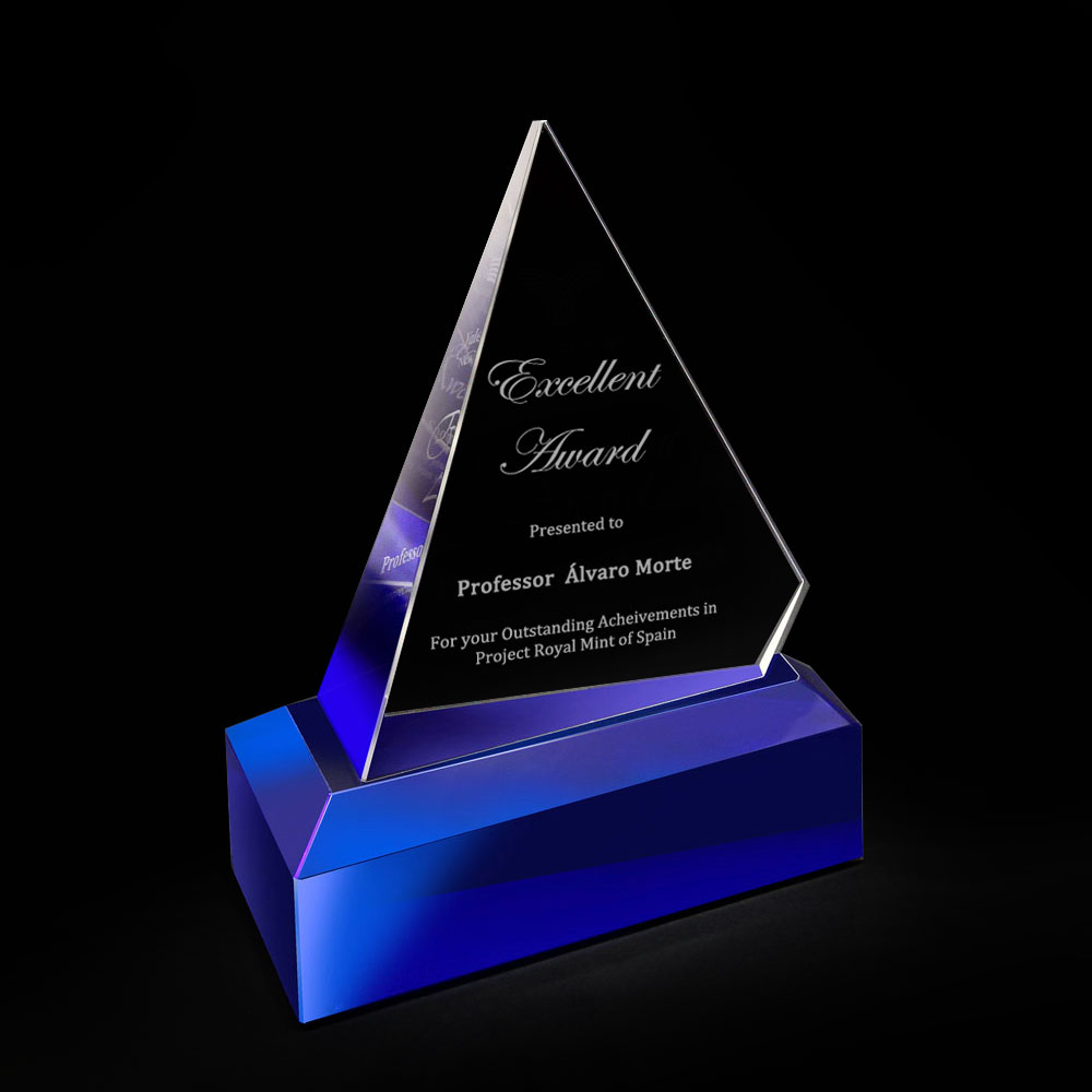 Blue Peak Crystal Award | Premium Crystal Trophy | Origin Associates ...